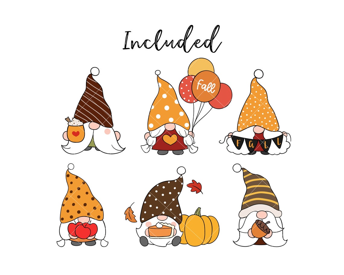 Fall Gnomes Clipart Autumn Clipart Fall Clipart Nordic Gnome - Etsy