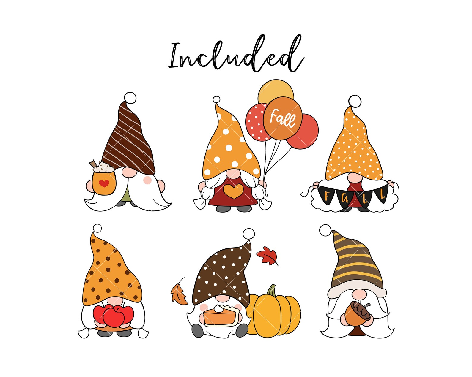 Fall Gnomes Clipart Autumn Clipart Fall Clipart Nordic Gnome - Etsy