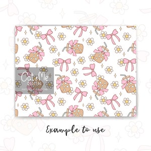 Coquette Iced Coffee Seamless Pattern Girly Pink Bow Pattern Iced ...