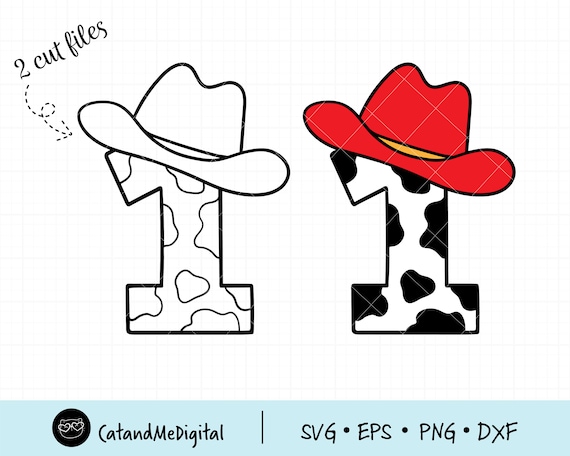 Cowboy Number Birthday Svg Cow Print Svg First Birthday Svg - Etsy