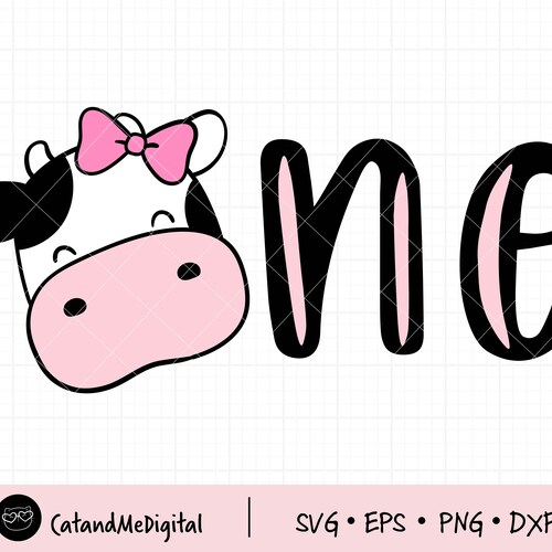 Cow Girl Birthday Svg Cow One Svg Birthday Girl Clipart Kid - Etsy