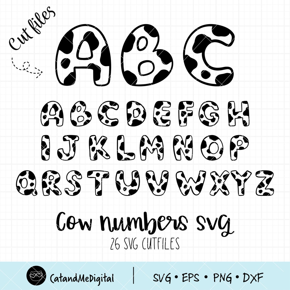 Cow Font Svg Alphabet Svg Cow Print Svg Cow Spots Svg Cow Letters Svg ...