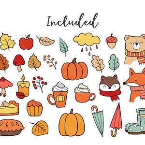 Doodle Autumn Clipart Fall Clipart Thanksgiving Png Pumpkin Clipart ...