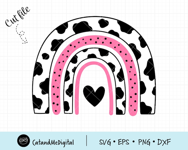 Cow Print Rainbow Svg Rainbow Clipart Farm Rainbow Svg Cow | Etsy