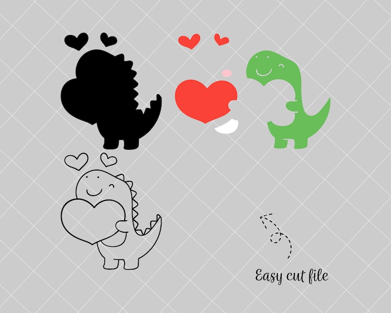 Dinosaur Valentine Svg Baby Dinosaur Svg Dinosaur Clipart - Etsy