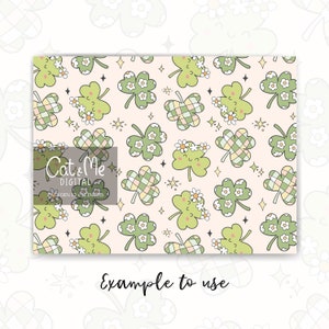 Groovy Shamrock Seamless Pattern Retro Clover Pattern St Patrick’s Day ...