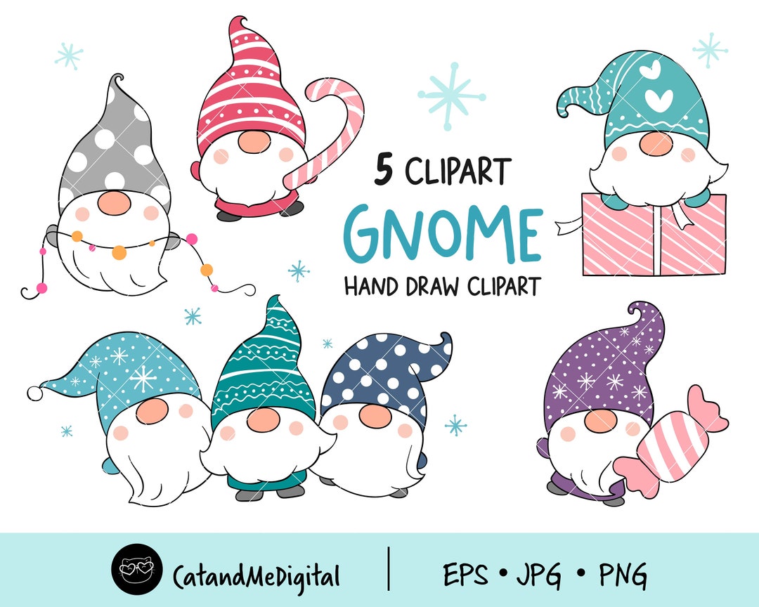 Gnome Winter Clipart Winter Clipart Gnome Clipart Gnome Vector Digital ...