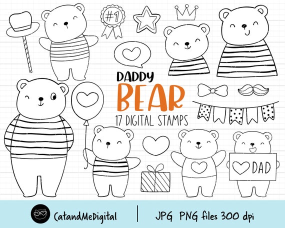 Digital Art & Collectibles Drawing & Illustration Daddy bear clip art ...