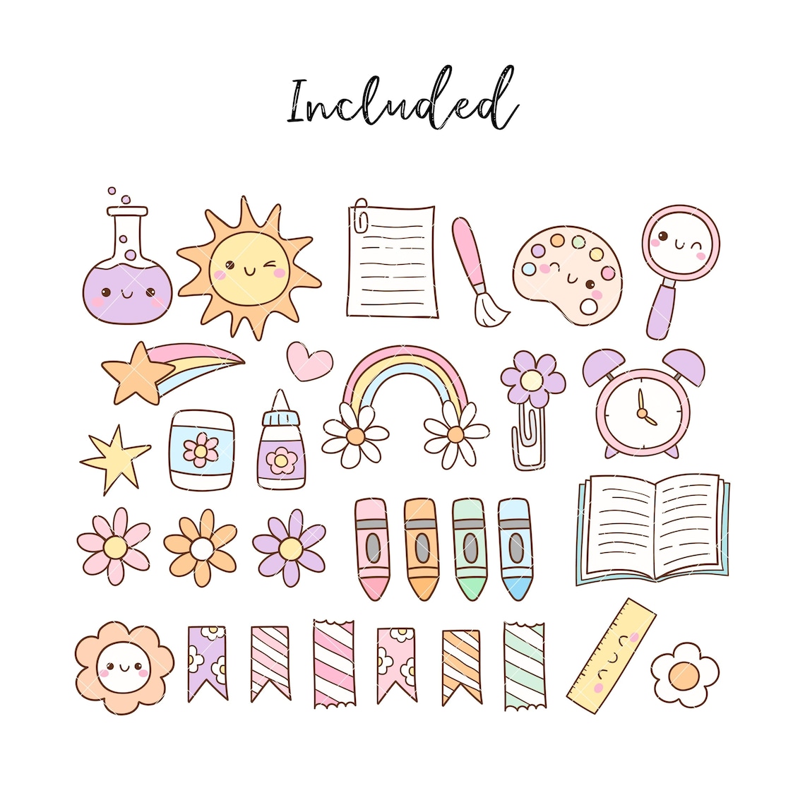 Pastel School Clipart Back to School Teacher Clipart Education Clipart ...
