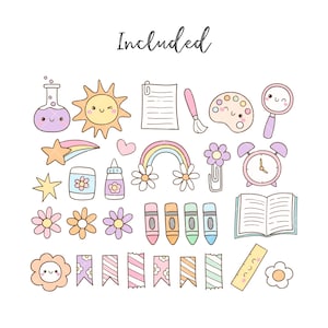 Pastel School Clipart Back to School Teacher Clipart Education Clipart ...