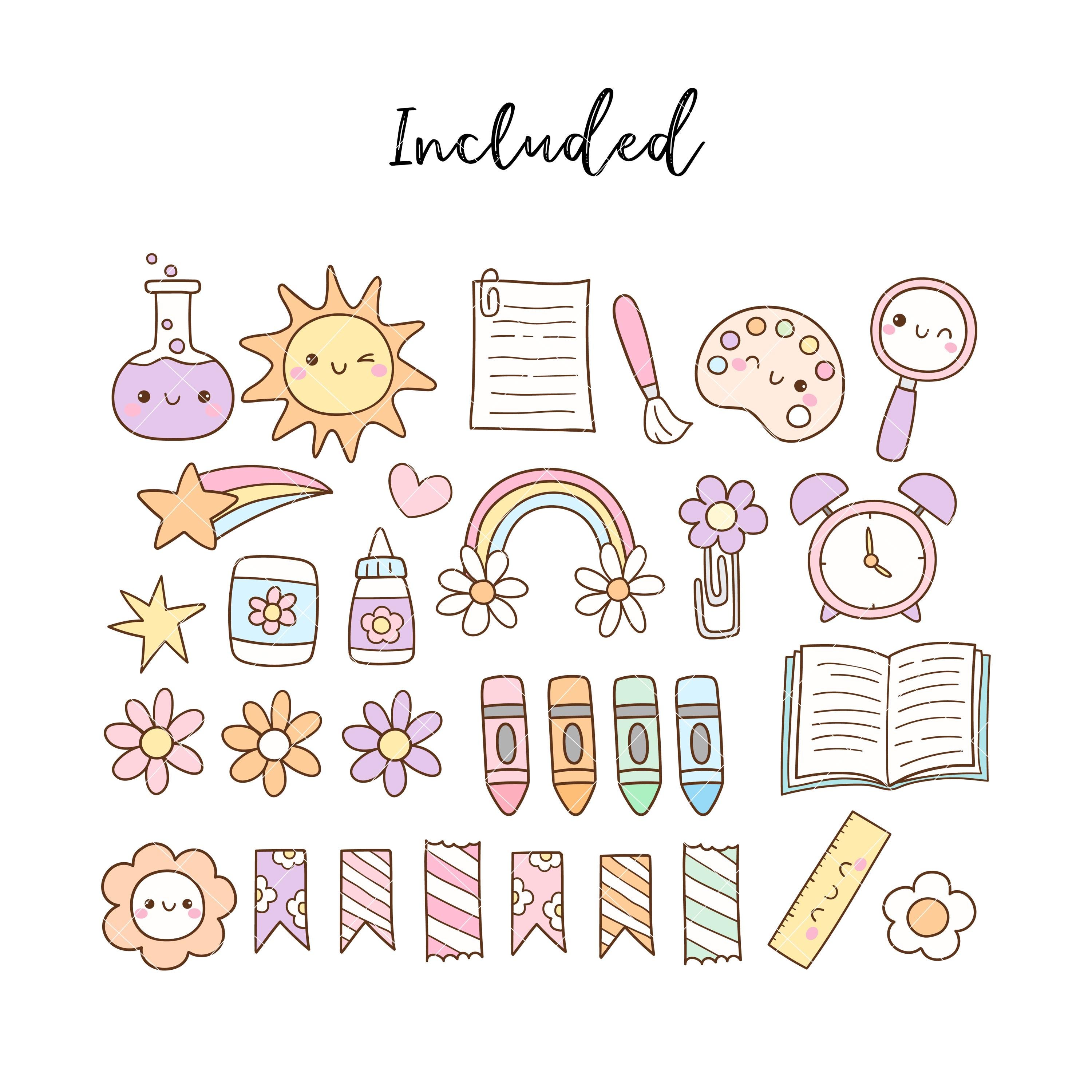 Pastel School Clipart Back to School Teacher Clipart Education Clipart ...