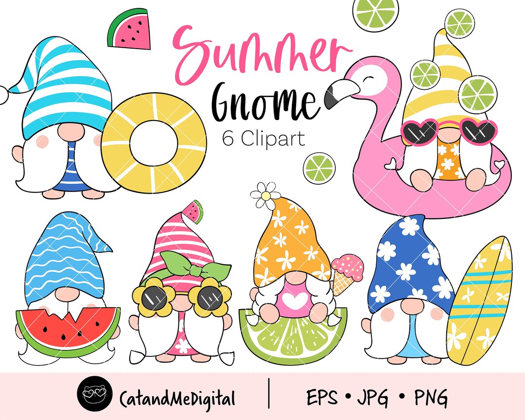 Summer Gnome Clipart Gnome Watermelon Png Beach Gnomes Clipart Summer ...