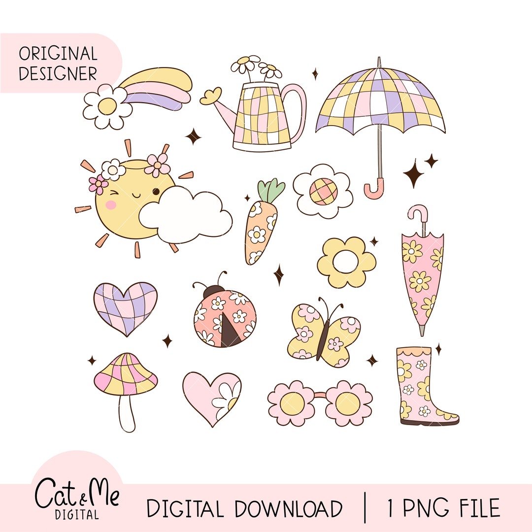 Groovy Spring Png Retro Spring Png Girly Shirt Png Groovy Flowers ...