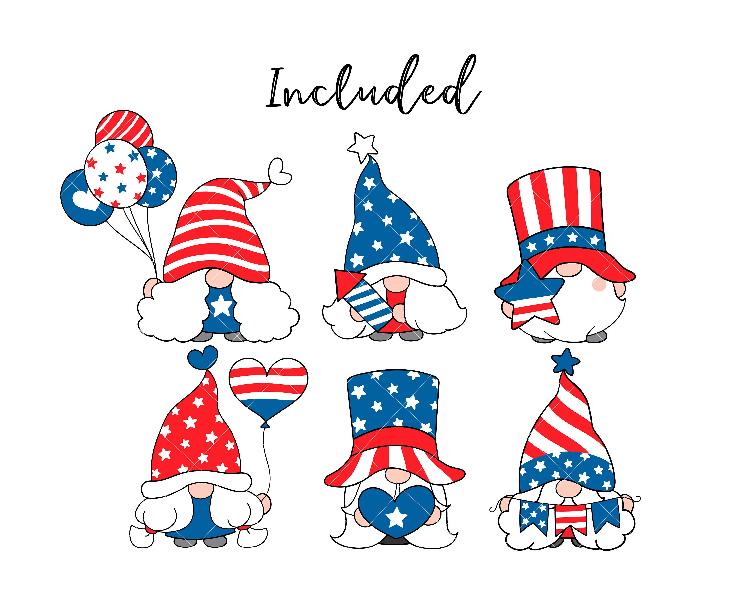 4th of July Gnomes Clipart Gnome Clipart Summer Gnome Fourth - Etsy ...