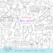 Groovy Retro New Year Digital Stamp Party Coloring Doodle Year's Eve ...