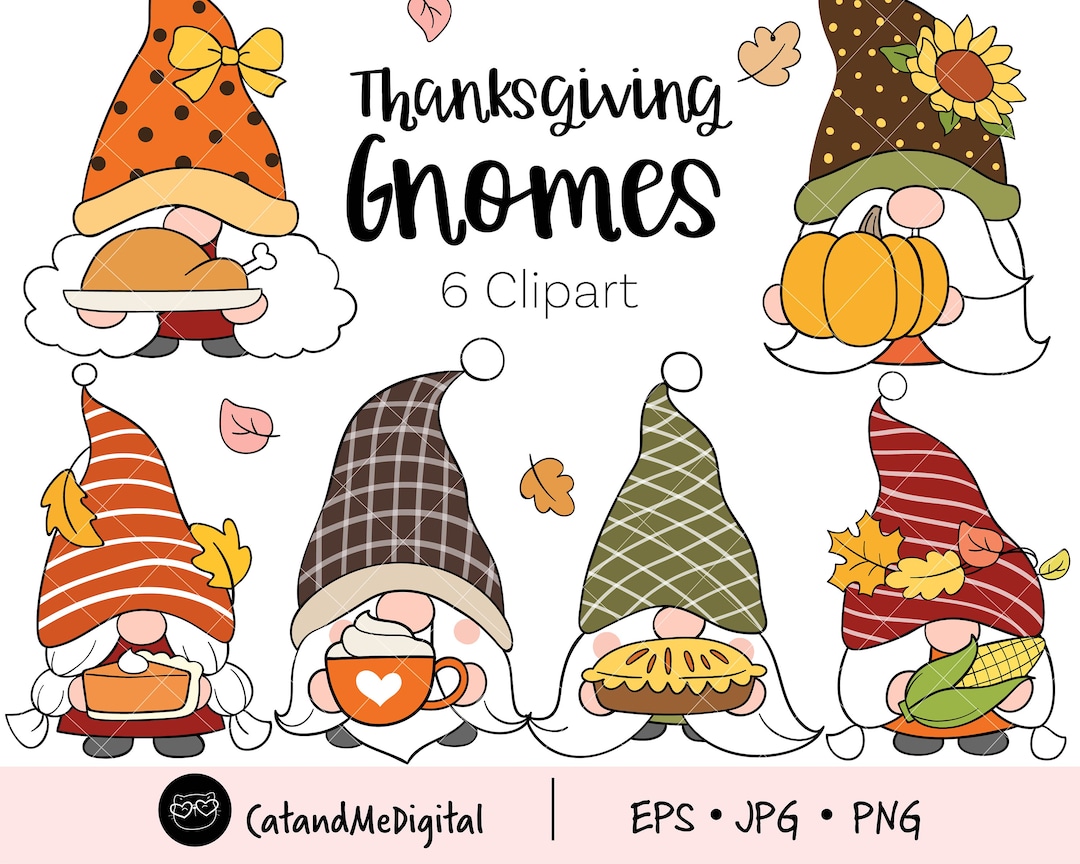 Thanksgiving Gnomes Clipart Autumn Clipart Fall Clipart Nordic Gnome ...