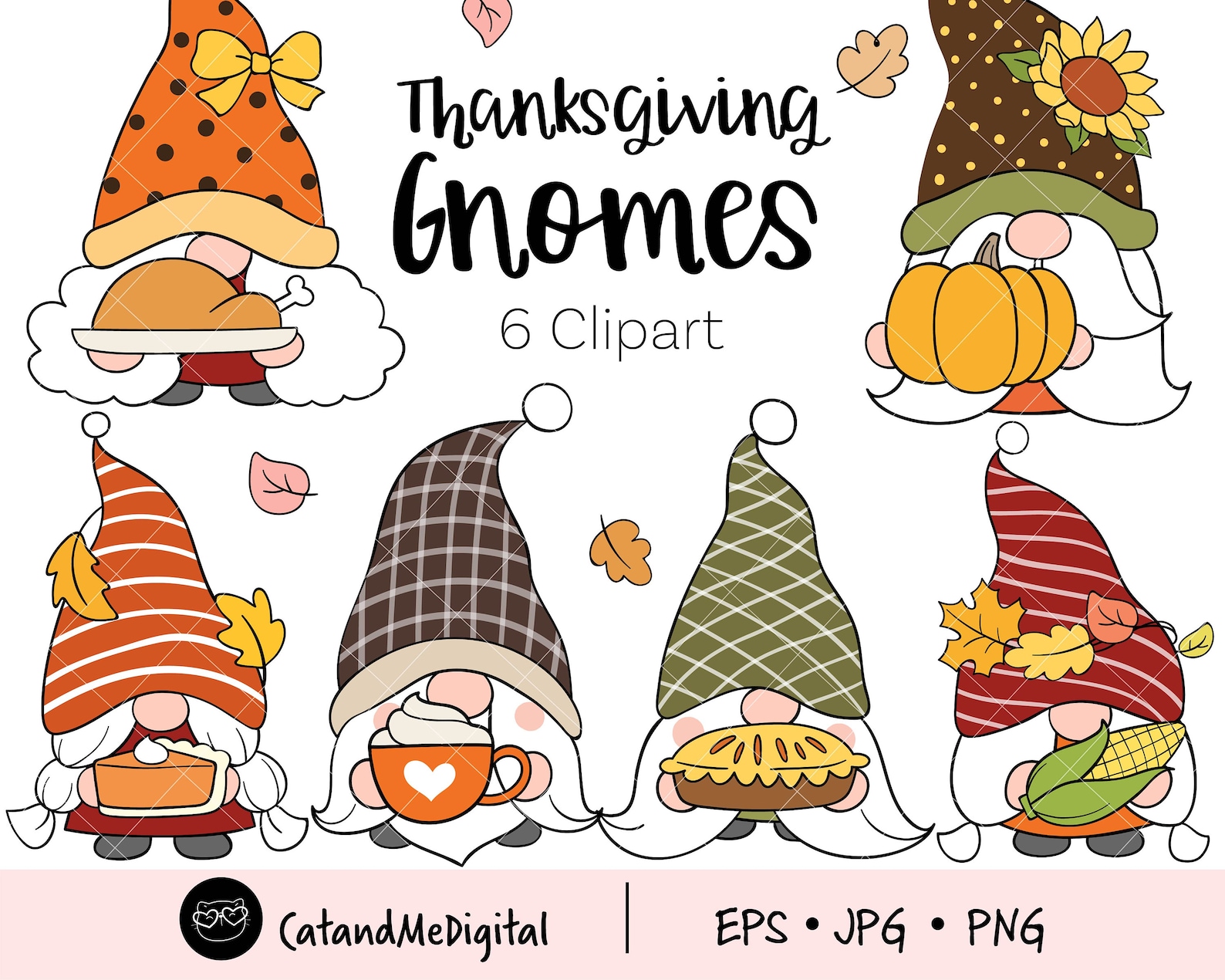 Thanksgiving Gnomes Clipart Autumn Clipart Fall Clipart Nordic | Etsy