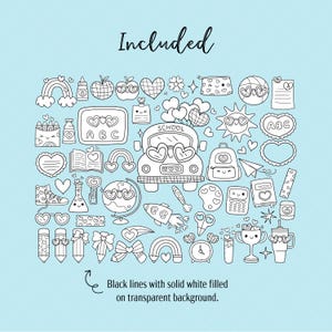 Doodle School Valentine Digital Stamp Outline Teacher Valentine Png ...