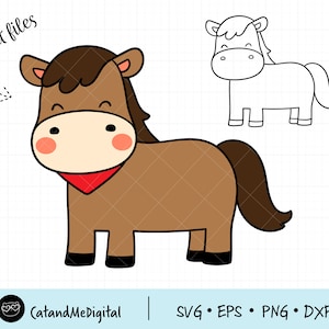 Baby Horse Svg Horse Clipart Animal Farm Svg Kids Shirt Svg Cowboy ...