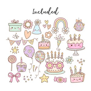 Groovy Pastel Birthday Clipart Happy Birthday Png Classroom Decor Png ...