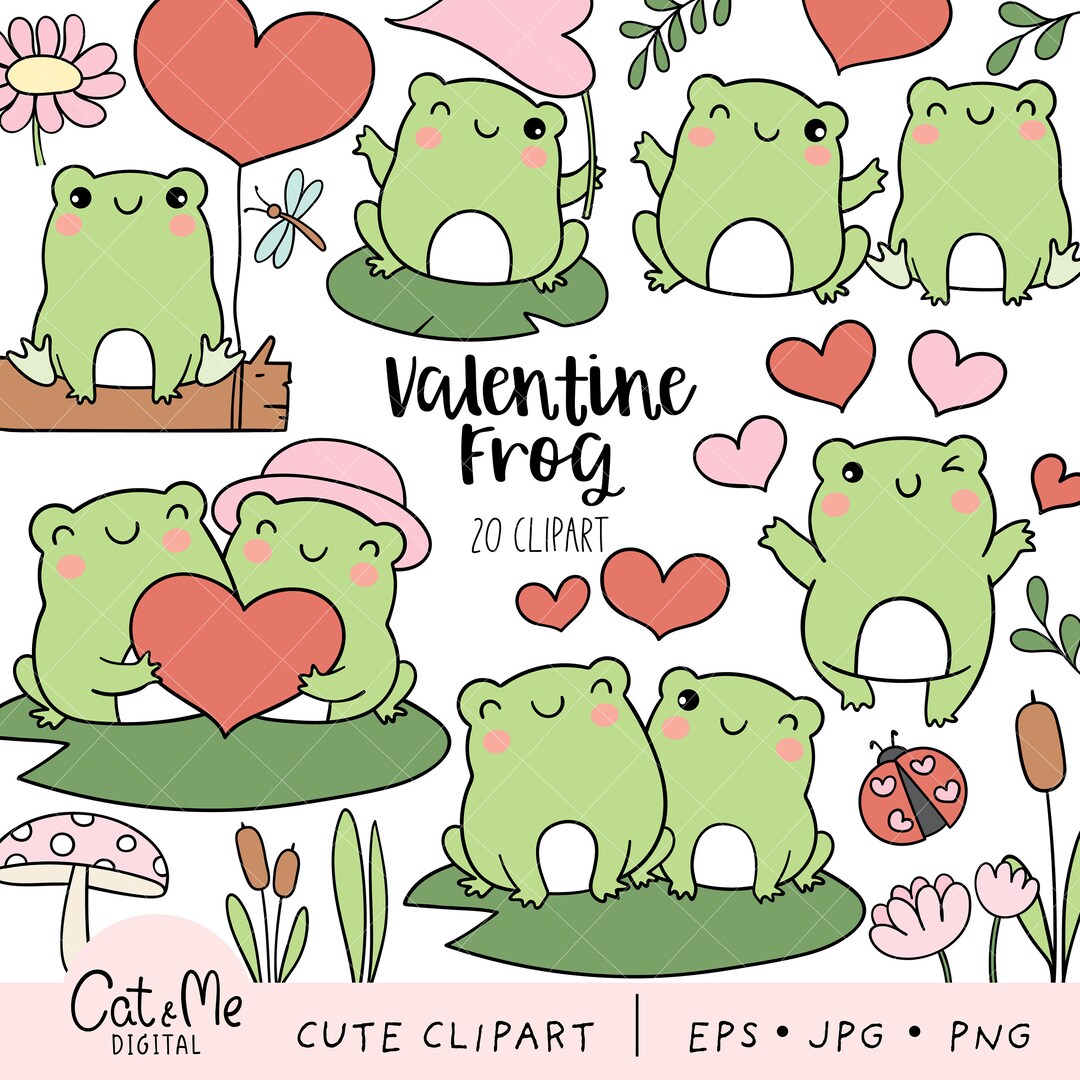 Valentine Frog Clipart Couple Frog Clipart Love Frog Clipart Love Heart ...