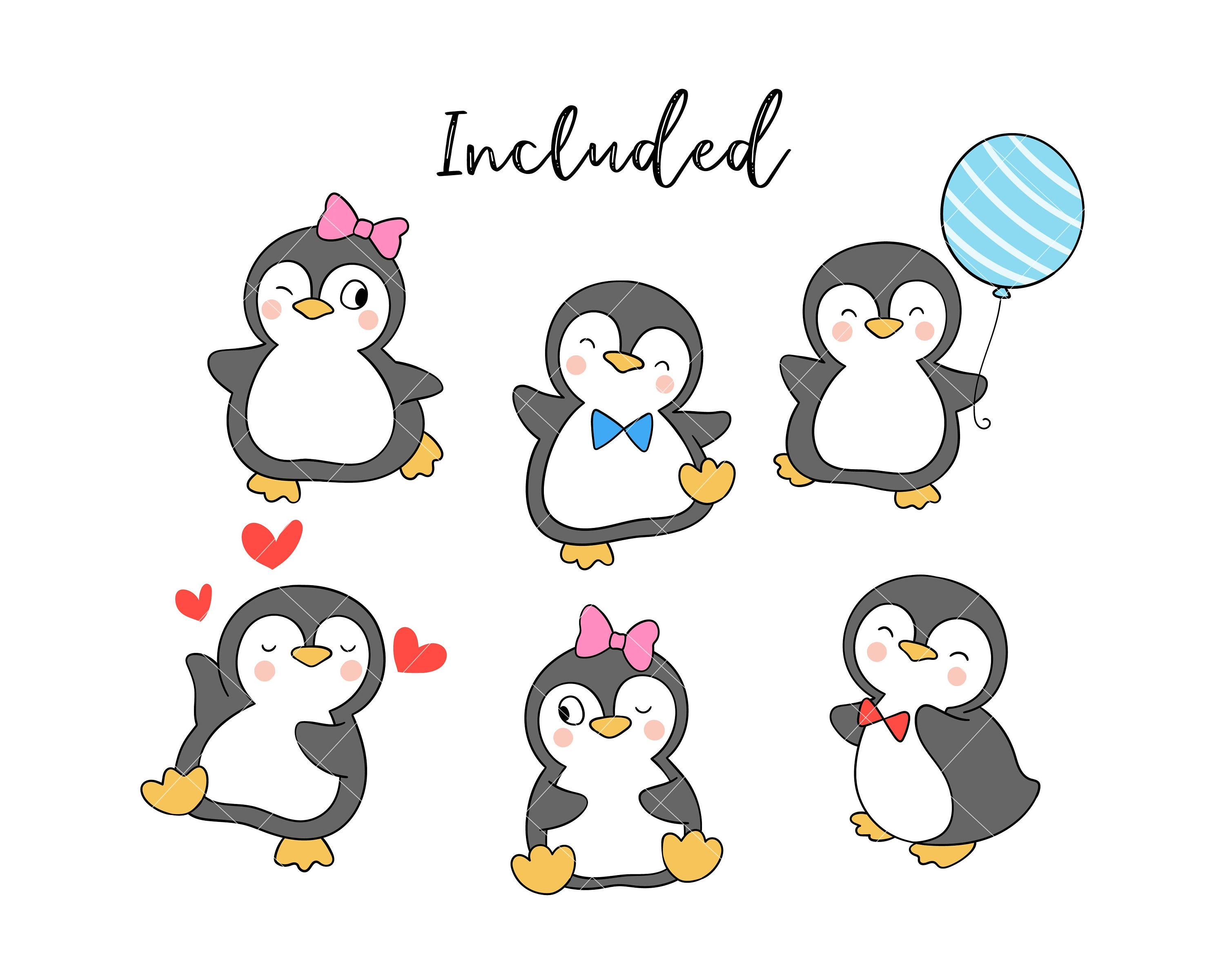 Cute Penguin Clipart Penguins Digital Clipart Arctic Animal - Etsy