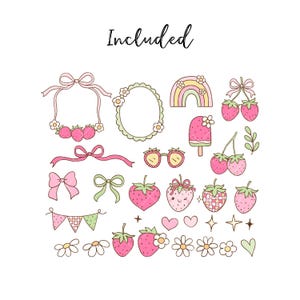 Strawberry Summer Goose Clipart Silly Goose Clipart Groovy Pastel ...