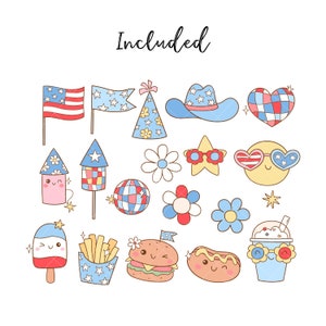 Groovy 4th of July Clipart Retro Fourth of July Png Hippie Patriotic ...