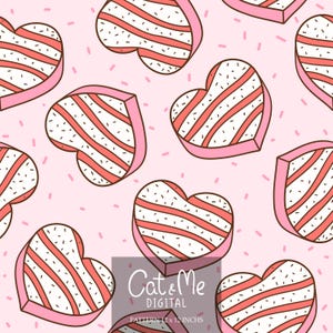 Valentine Heart Cake Seamless Pink Heart Cakes Pattern Valentine ...