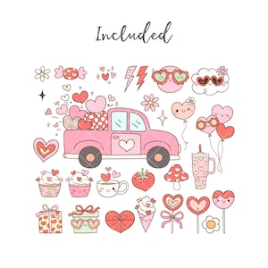 Groovy Valentine Clipart Retro Valentine's Day Clipart Hippie Love Png ...