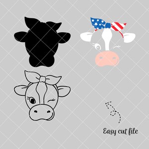 Cow Mom 4th of July Svg Cow Svg Cow With Bandana Svg 4th of July ...
