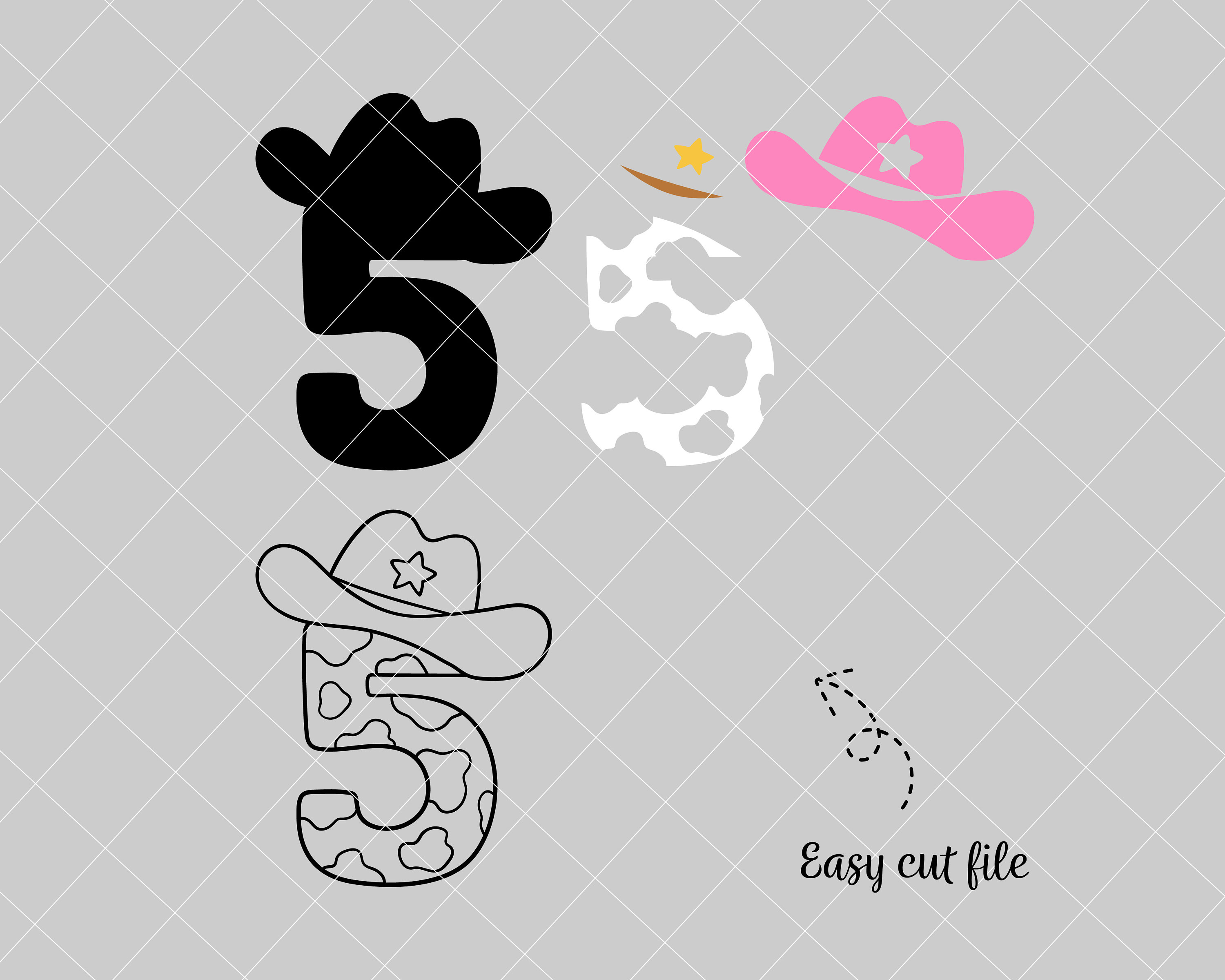 Cowgirl Number Five Svg Cow Five Svg Farm Animal Clipart Kid - Etsy