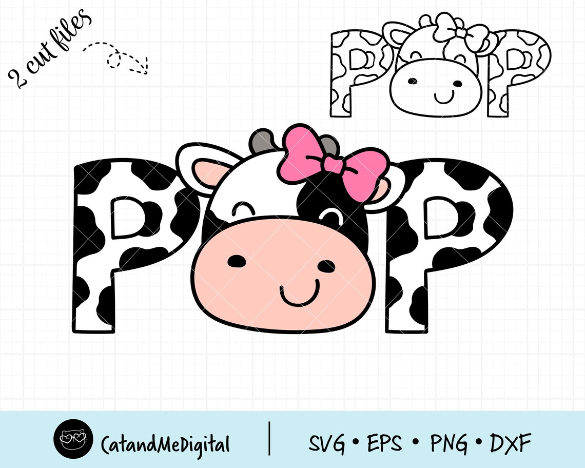Pap Cow Svg Face Cow Svg Cow Print Svg Cow Birthday Svg Kid - Etsy