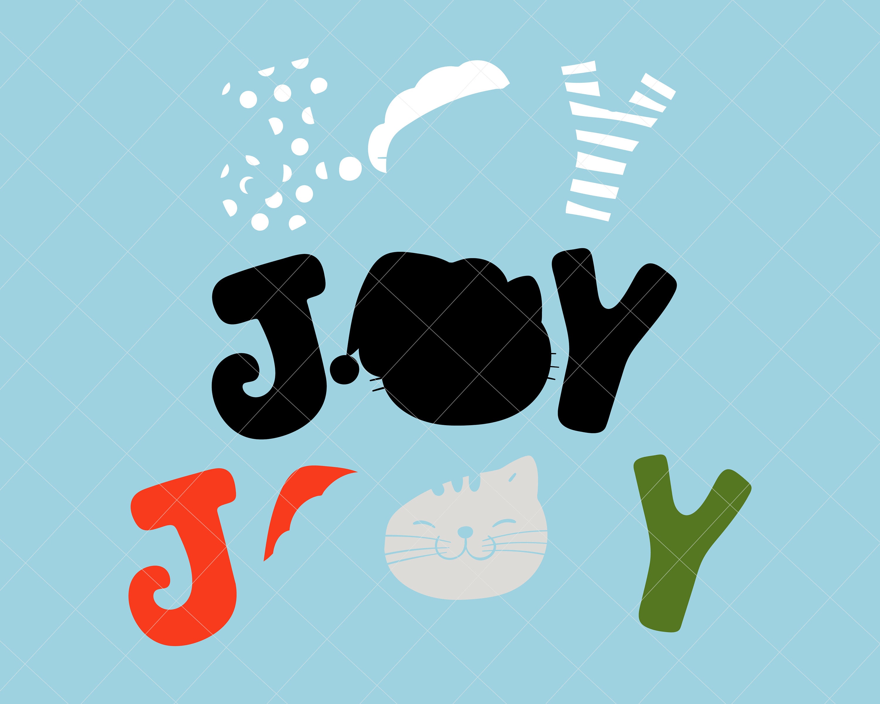 Christmas Happy Cat SVG Cut Filechristmas Joy Digitalcutting | Etsy