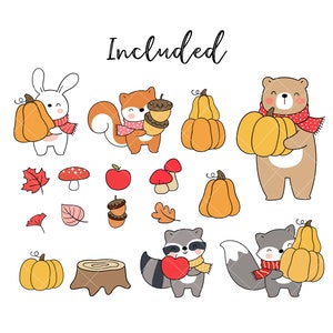 Autumn Animal Forest Clipart Woodland Png Fall Clipart Forest Animal ...