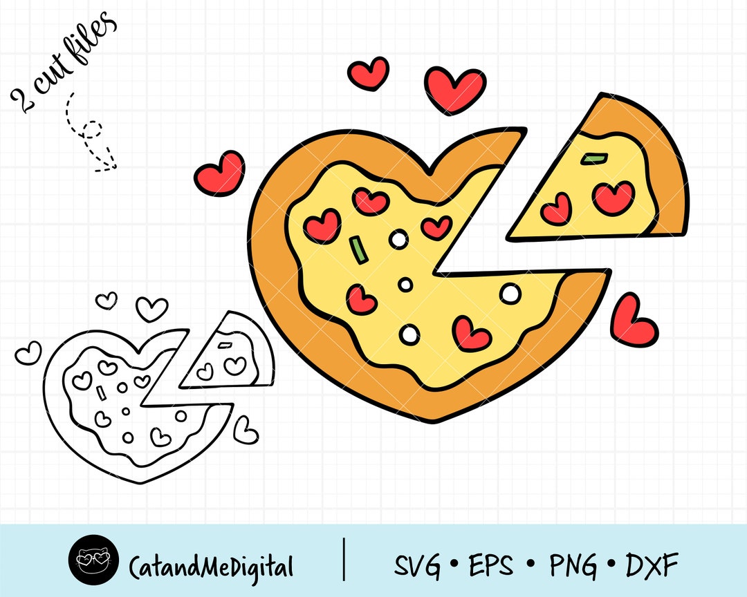 Pizza Heart Svg Heart Shape Svg Valentines Clipart Pizza Png Valentine ...