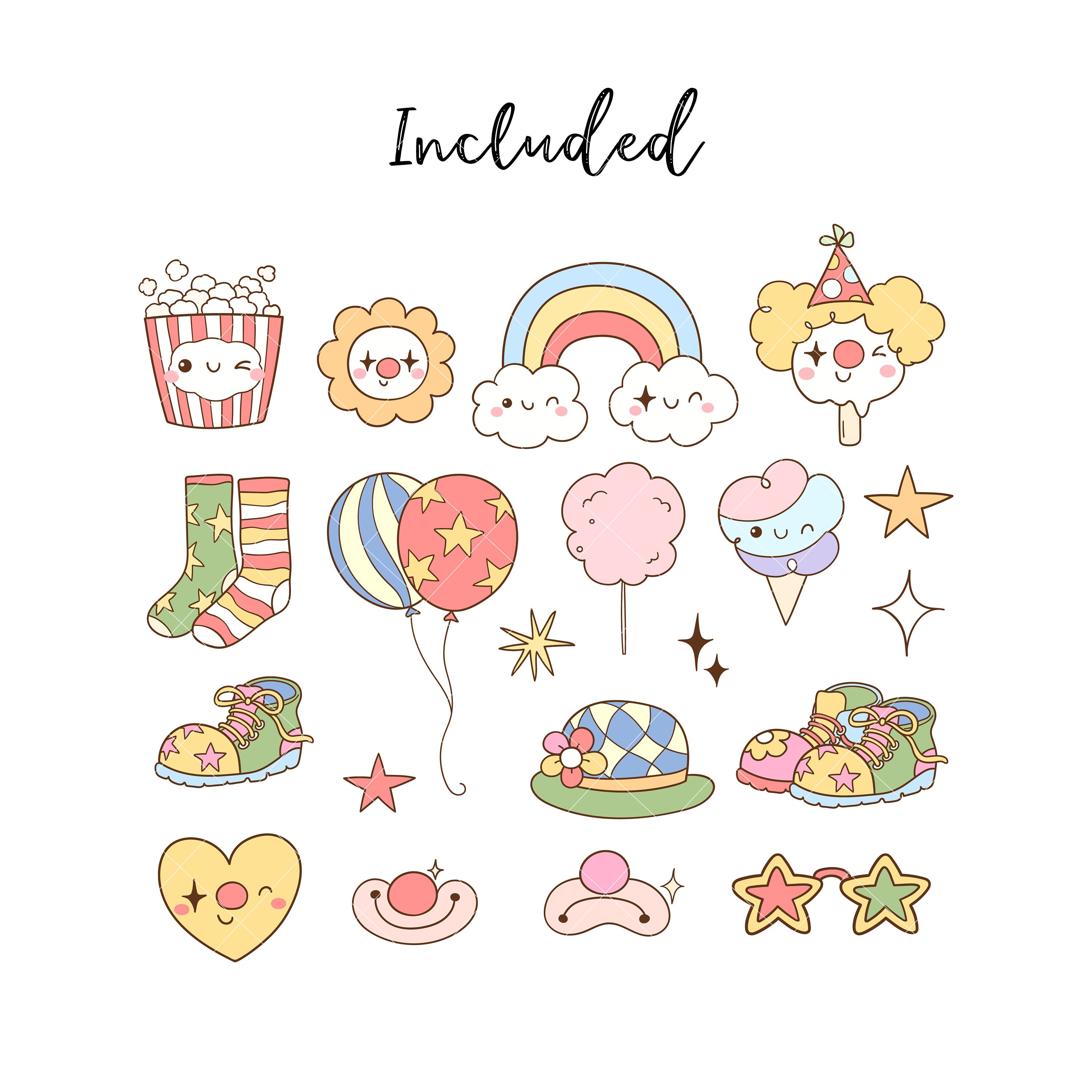 Retro Clowncore Clipart Groovy Clown Clipart Kidcore Aesthetic Png ...