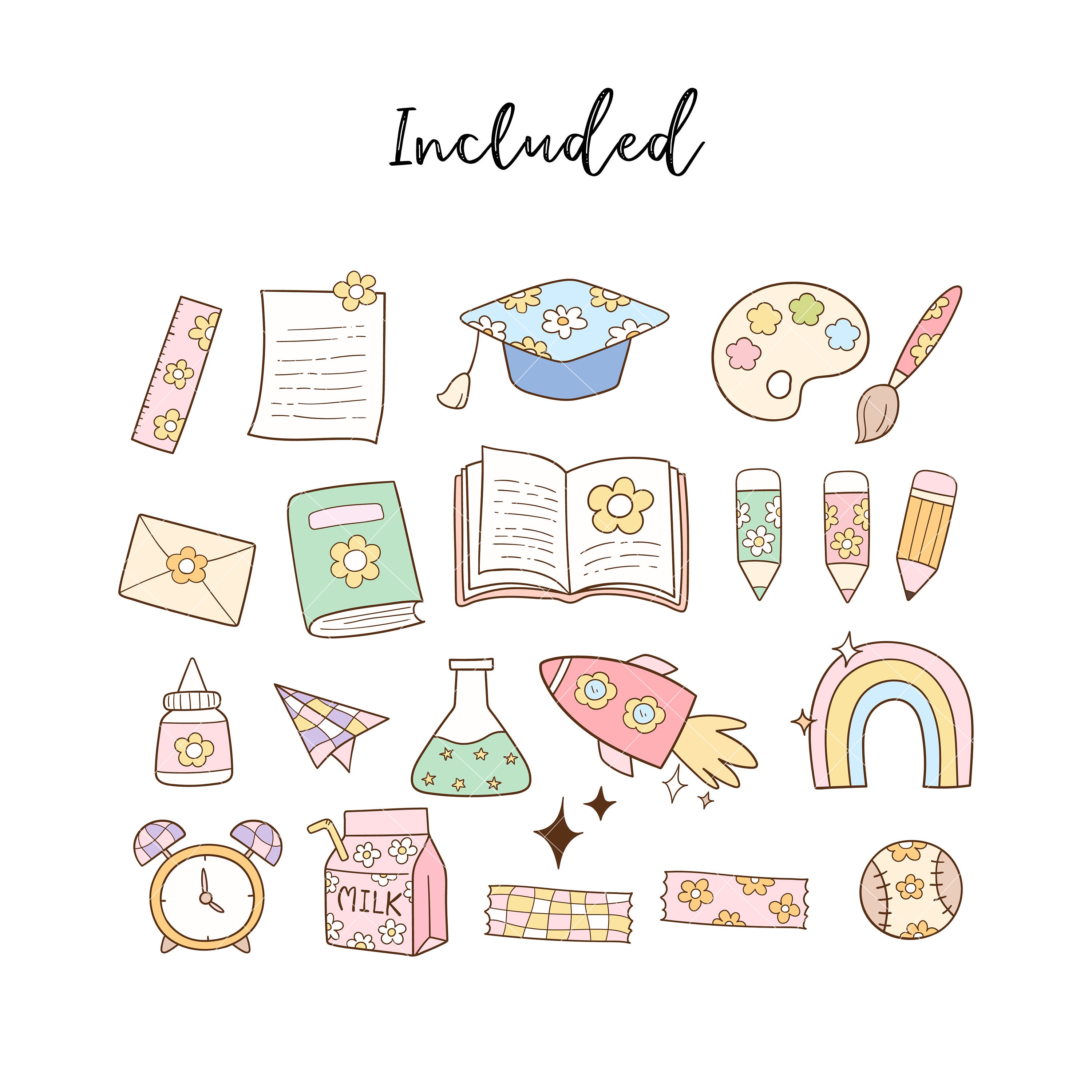 Groovy School Clipart Retro Back to School Groovy Teacher Clipart ...
