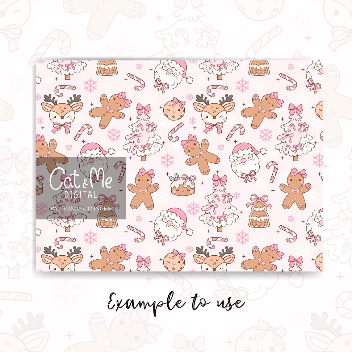 Coquette Pink Christmas Seamless Pattern Christmas Winter Repeating ...