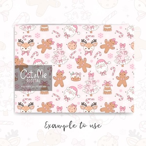 Coquette Pink Christmas Seamless Pattern Christmas Winter Repeating ...