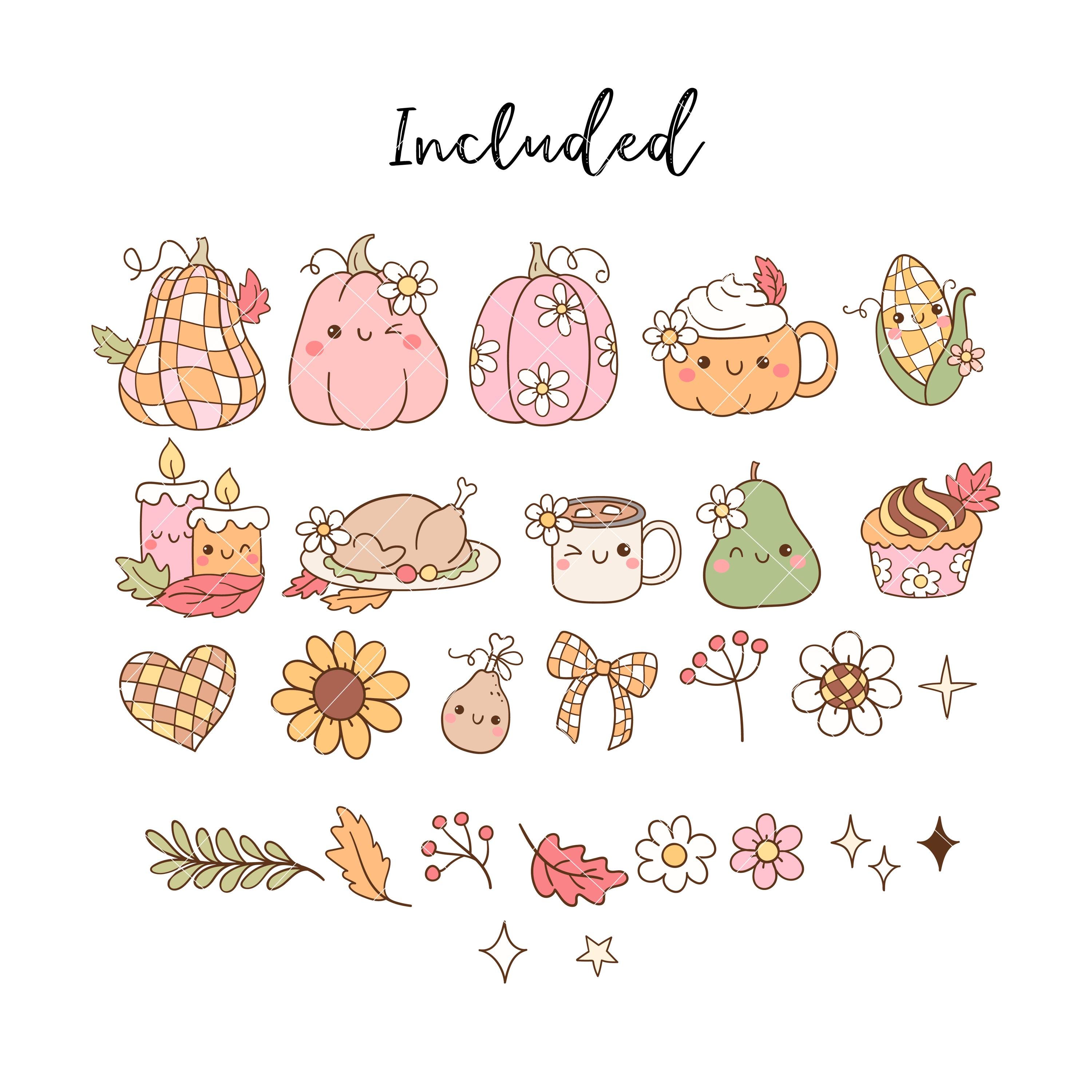 Groovy Thanksgiving Clipart Thanksgiving Day Png Retro Fall Autumn ...