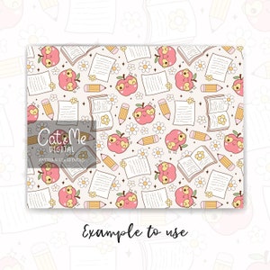 Groovy Back to School Seamless Teacher Pattern Doodle School Repeating ...