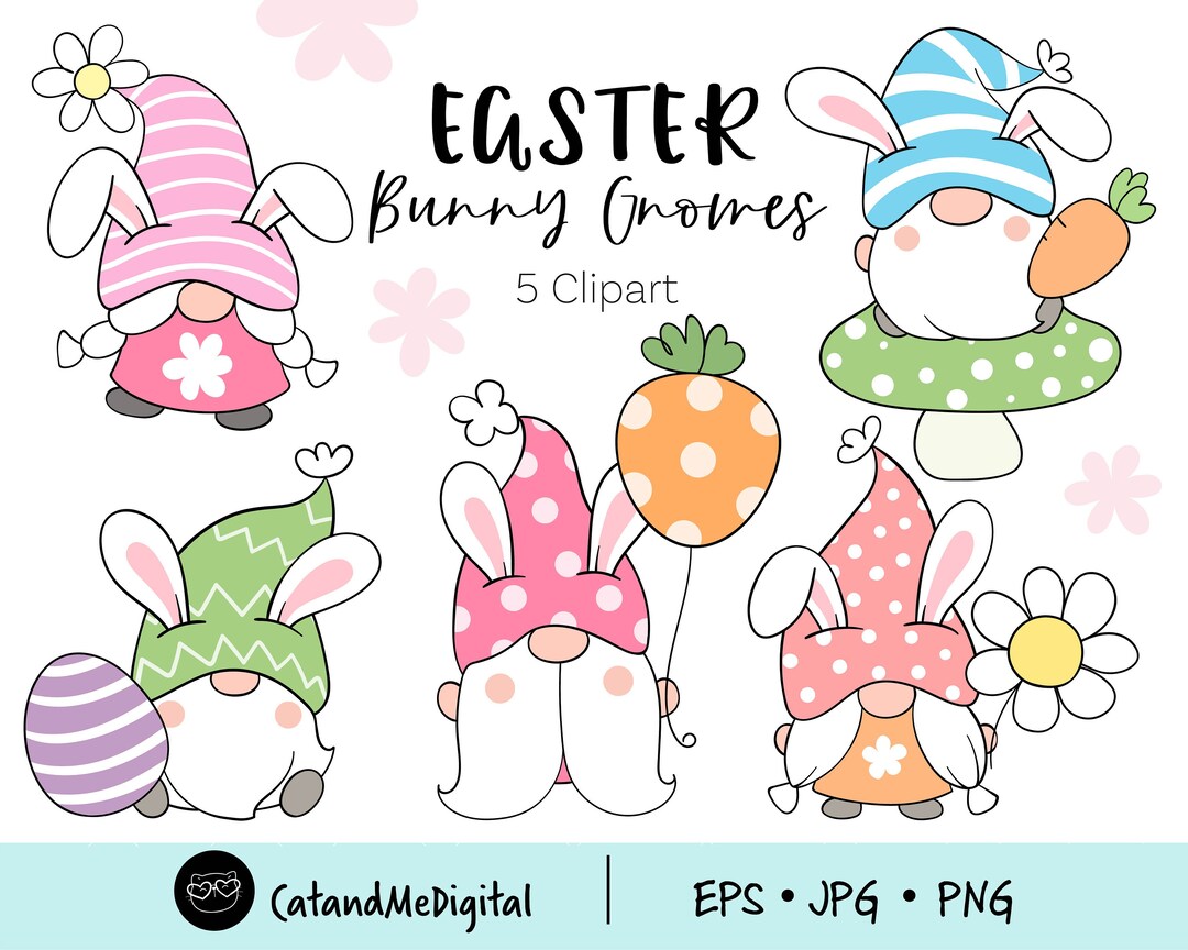 Sweet Easter Gnome Clipart Easter Clipart Spring Gnome Nordic Gnomes ...