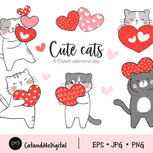 Valentine Cute Cat Clipart Valentine Clipart Valentine Love Love ...