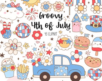 Doodle Fourth of July Png Retro Groovy 4th of July Sublimation Hippie ...