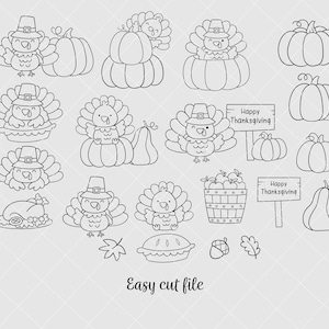 Doodle Thanksgiving Svg Outline Turkey Svg Thanksgiving Svg Turkey ...