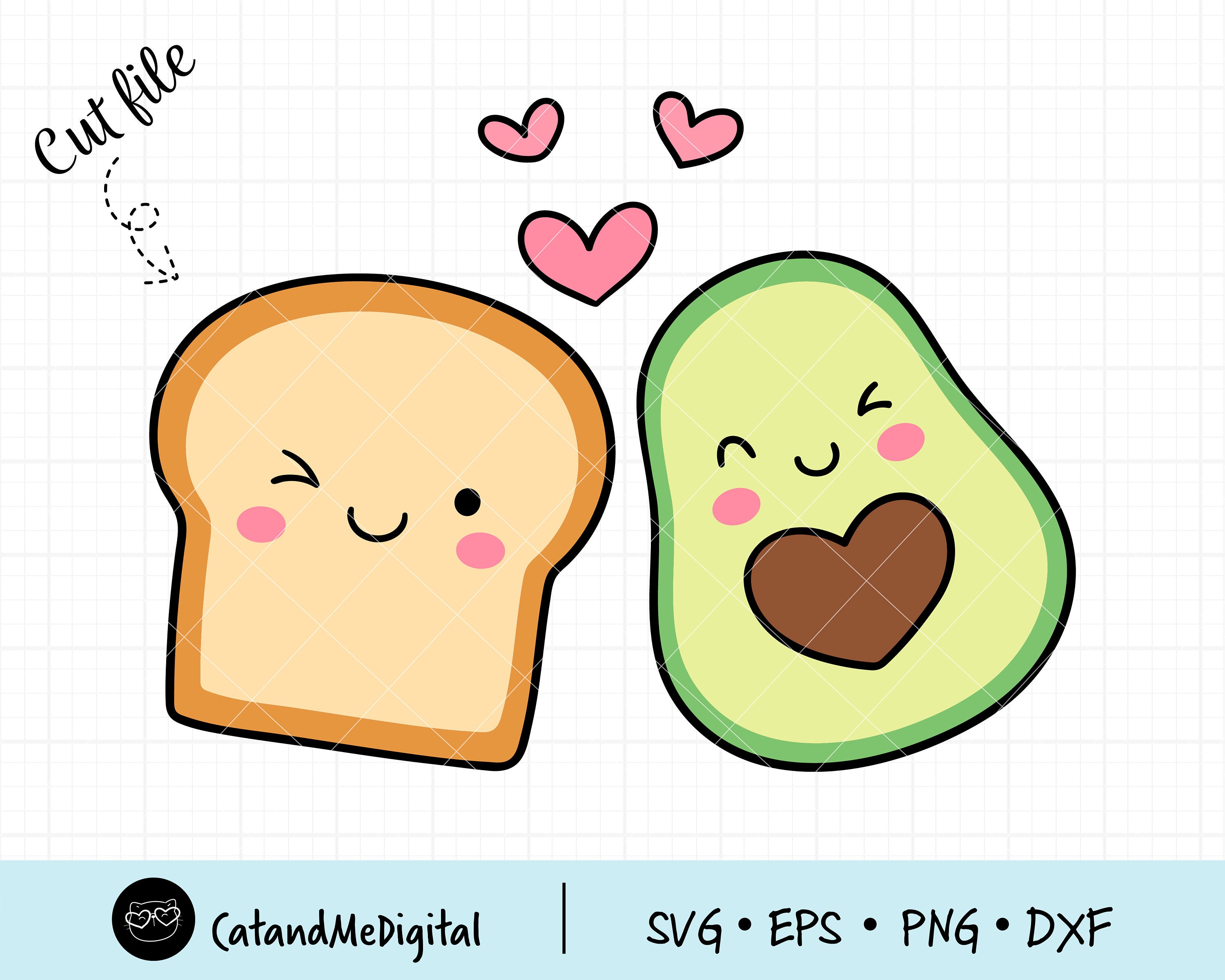 Avocado Toast Svg Avocado Clipart Toast Svg Couple Love Food - Etsy ...