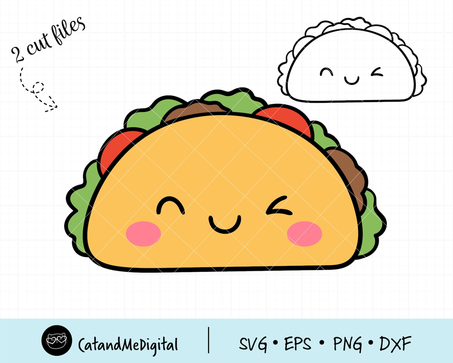 Cute Taco Svg Taco Svg Taco Clipart Food Svg Mexican Food Svg Kawaii ...