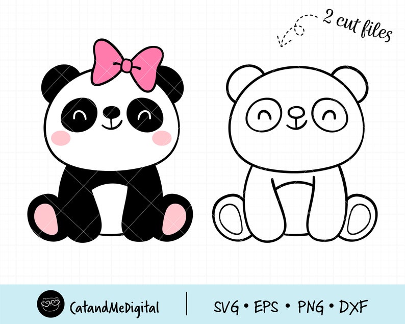 Baby Panda Svg Panda Girl Svg Panda Clipart Panda With Bow | Etsy