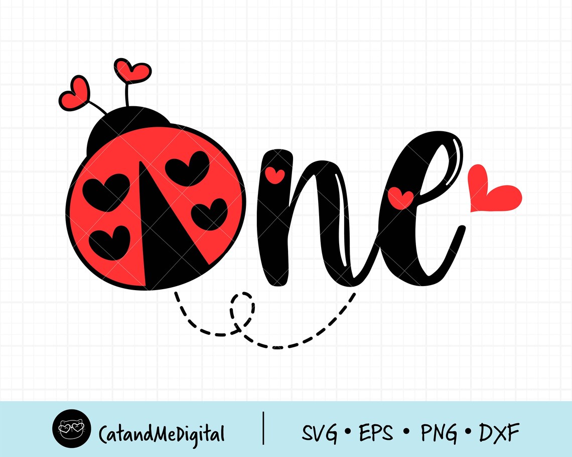 Ladybug One Svg Ladybug birthday svg Ladybug girl svg 1st | Etsy